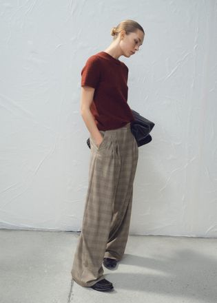 Mango Kurzarm-Strickjersey br&auml;unliches orange - Damen - S - MANGO