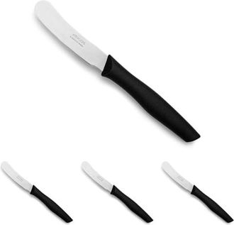 Arcos S&eacute;ries Nova - Couteau &agrave; Beurre - Lame Acier Inoxydable Nitrum 70 mm - Manche Polypropyl&egrave;ne Couleur Noir (Lot de 4)