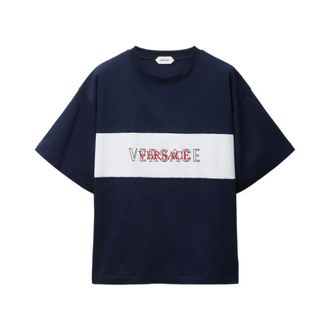 Versace Versace T-Shirts und Polos - - Tops - Herren - Blau - L