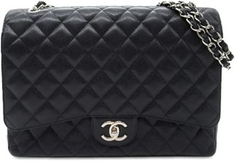 Chanel Hobo Bags - Maxi Classic Caviar Double Flap - Gr. unisize - in Schwarz - f&uuml;r Damen