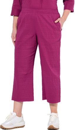 Ulla Popken Damen gro&szlig;e Gr&ouml;&szlig;en &Uuml;bergr&ouml;&szlig;en Plus Size 7/8-Hose Ruby, geformtes Knie, gerades Bein, Elastikbund magnolienrot 44 839528820-44