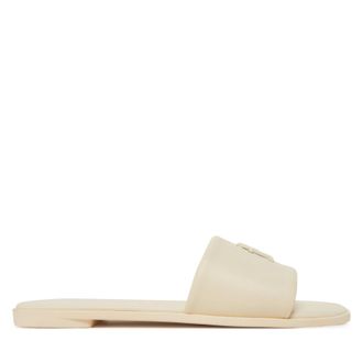 Tommy Hilfiger Pantoletten Tommy Hilfiger Th Logo Hardware Leather Mule FW0FW08806 Écru