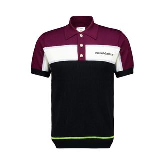 Casablanca Stripe Merino Knit Polo - - Tops - Herren - Mehrfarbig - M