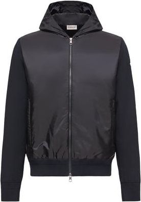Moncler Cardigan &agrave; capuche en coton m&eacute;lang&eacute;
