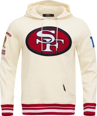 Pro Standard Mens NFL San Francisco 49Ers Retro Classics Pull Over Hoodie Eggshell/Red M