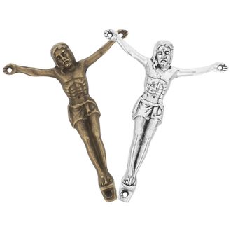 BESPORTBLE 2 St&uuml;ck Herren Jesus Kruzifix Anh&auml;nger 52cm aus Massiver Legierung Antikes Silber und Kupfer f&uuml;r Halsketten Armb&auml;nder und Selbstgemacht Schmuck