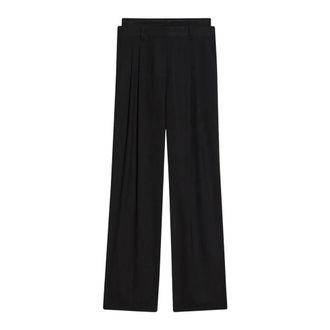Helmut Lang Sheer Double-Pleated Pants - - Trousers - Damen - Schwarzk - 2XS