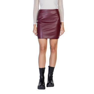 Ichi Bordeaux Einfacher Rock Herbst/Winter - - Skirts - Damen - Rot - L
