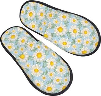 Generic Pantoufles Fleurs De Marguerite R&eacute;utilisables Pantoufles De Voyage Peluche Chaussons Invit&eacute;s Pour Automne Homme Spa M