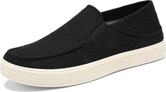 Alexis Leroy Chaussures Homme Slip on Respirantes de Marche Confortables pour Travail, Sport et Conduite Noir Basique 44 EU