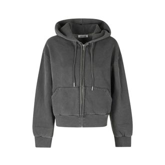 Low Classic LOW Classic - Sweat &agrave; capuche zipp&eacute; en coton lav&eacute; - Femme - Sweatshirts et sweats &agrave; capuche - Gris - Taille: 38 FR