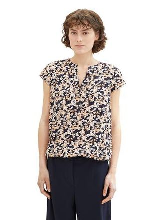 Tom Tailor 1035245 Blouse, 34765-Coral Cut Floral Design, 36 Femme