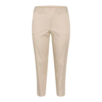 Kaffe Curve Federgrau Gek&uuml;rzte Chino Hose - - Trousers - Damen - Beige - 4XL