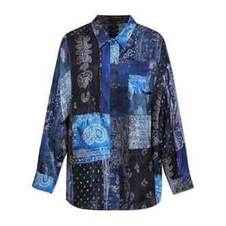 R13 Femme, Blouses et Chemises, Bleu, Taille: 38 FR Chemise &agrave; col tombant