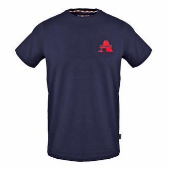 Aquascutum T-Shirt f&uuml;r Herren, Rundhalsausschnitt (Marine)