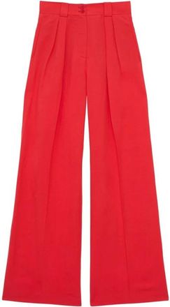 Ines De La Fressange Femme, Pantalons, Rouge, Taille: 44 FR Pantalon Pliss&eacute; Marl&egrave;ne