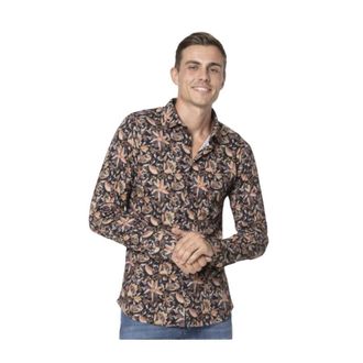 DeSoto Schwarzes Hemd mit Blumenmuster - - Shirts - Herren - Schwarzk - 2XL