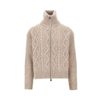 PIACENZA 1733 Cardigan mit Zopfmuster aus Kaschmir-Mix - - Knitwear - Herren - Beige - M