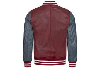 Mouflon Lederjacke Lennox Authentischer College-/Varsity-Look