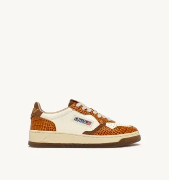Autry BASKETS MEDALIST LOW EN CUIR MARSHMALLOW ET KENYA