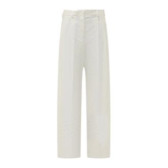 A Paper Kid Femme, Pantalons, Blanc, Taille: 36 FR Pleated Linen Pantalons
