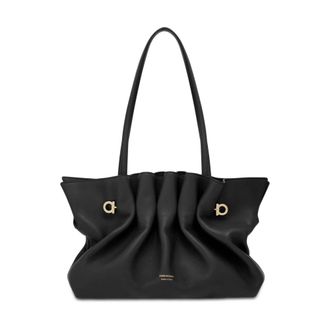 Ferragamo Weiche Schwarze Schultertasche - - Bags - Damen - Schwarzk - ONE SIZE