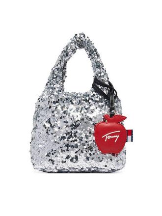 Tommy Jeans Handtasche Tjw Bodega Sequins Shopper AW0AW19091 Silberfarben