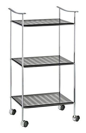 WENKO Wenko 20095100 Badwagen Japan - 3 Ablagen, 40.5 x 75.5 x 36.5 cm, Chrom