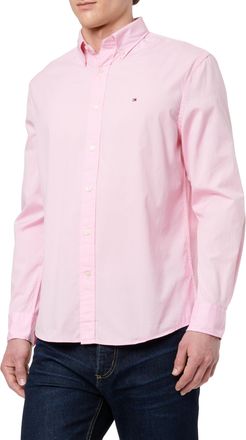 Tommy Hilfiger Herren Hemd Flex Poplin Solid Regular Fit, Rosa (Classic Pink), M