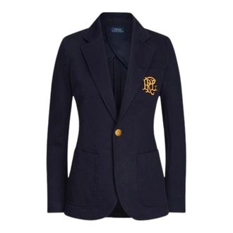 Polo Ralph Lauren Marineblauer Double Knit Jacuard Blazer - - Jackets - Damen - Blau - M