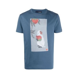 Lardini T-Shirt mit Print - - Tops - Herren - Blau - M