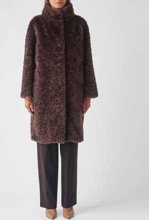 Herno Manteau en fausse fourrure shearling longueur genou &agrave; col montant