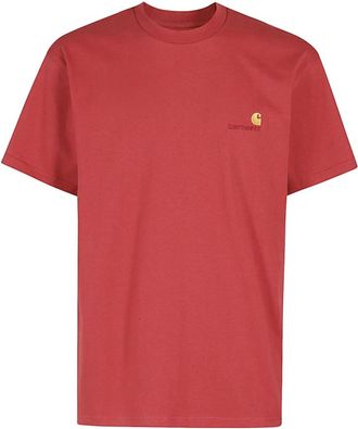 Carhartt Work in Progress Homme, Tops, Rouge, Taille: L Script Am&eacute;ricain T-shirt Rouge
