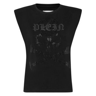 Philipp Plein Femme, Tops, Noir, Taille: 42 FR Tank Top Skull&Bones