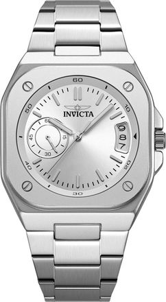 Invicta Cuadro 70656 Herrenuhr - Quarzwerk - Metall mit silbernem Zifferblatt - 42 mm