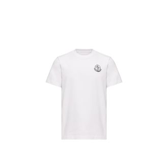 Moncler Moncler T-shirt En Jersey De Coton &Agrave; Empi&egrave;cement Logo, Homme, Blanc, Taille: 3xl