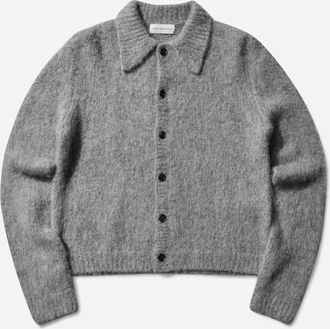 Dries Van Noten Men s Cropped Wool Cardigan Mid Grey