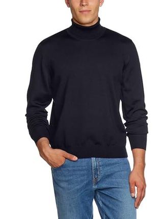 Maerz Homme M&auml;rz Strick Rollkragen Navy 100% Merino Superwash Sweater, Bleu - Blau (399), FR: Large (Taille fabricant: 52) EU