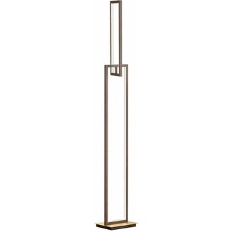 Wofi Leuchten Wofi - Lampadaire lampe de chambre lampadaire, lampe design, interrupteur à pied, carré, métal, couleur rouille, led 33W 2700lm 3000K blanc chaud
