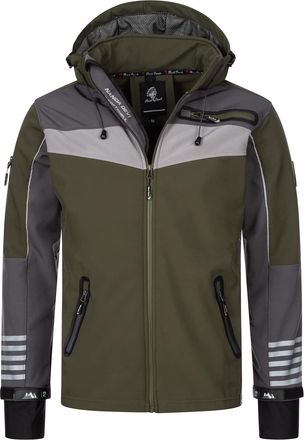 Rock Creek Herren Softshell Jacke Outdoor Jacke Windbreaker &Uuml;bergangsjacke Anorak Kapuze Regenjacke Winterjacke Herrenjacke Jacket H-288 Dunkelgr&uuml;n 5XL