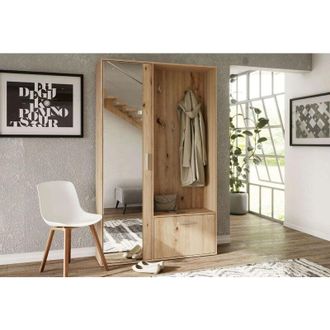 Furnix M&ouml;belwand Garderobe bissy Spiegel H&auml;nger Fl&uuml;gelt&uuml;ren Artisan - Furnix