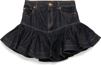 Zimmermann minijupe en jean à volants - Bleu