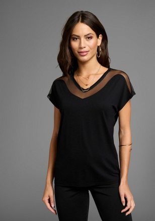 Laura Scott T-Shirt mit Mesh-Einsatz