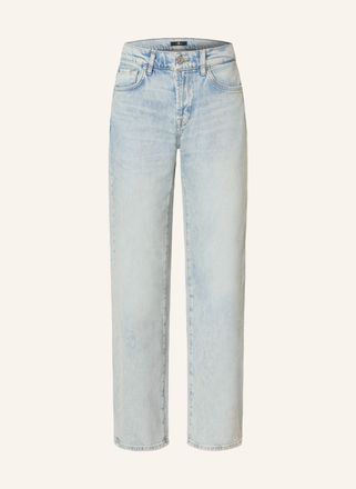 7 For All Mankind Straight Jeans Tess Trouser Sahara With Worn Hem blau