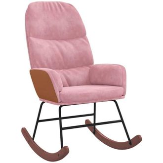 vidaXL Schaukelstuhl Rosa Samt vidaXL832498