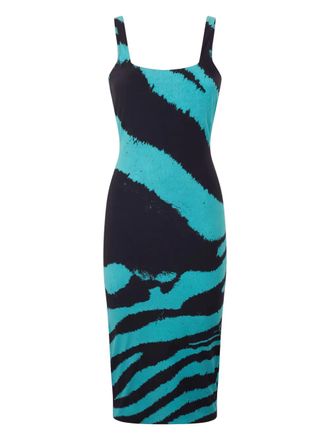 Roberto Cavalli Gestreiftes Kleid - Schwarz