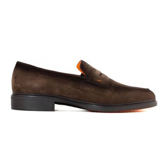 Santoni Homme, Chaussures, Brun, Taille: 41 EU Mocassin en daim marron, style classique et l&eacute;ger