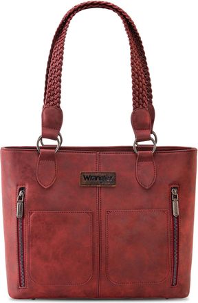 Wrangler Tragetasche für Damen, Western-Geldbörse, mehrere Taschen, Handtaschen, Geflochtenes Rostrot, Einheitsgröße