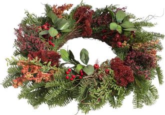 Botanic-Haus k&uuml;nstlicher Tannen-Eucalyptus-Beeren-Kranz auf Reisigunterlage Durchmesser ca. 65 cm