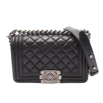 Chanel Pre-owned Sac Bandouli&egrave;re en Cuir Boy Petit Mod&egrave;le - Femme - Pre-owned - Noir - Taille: ONE Size